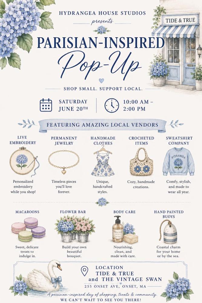 Multi-Vendor Parisian Inspired Market at Tide & True | Wareham